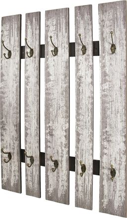 Haku Möbel Wandgarderobe grau, MDF, Metall - Maße: B 65 cm x H 100 cm x T 9 cm, Style: Industrial