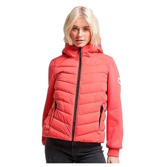 Superdry Hood Storm Hybrid Padded JKT Veste, Rose Actif, 40 Femme