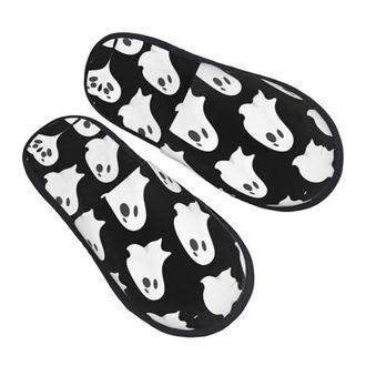 Generic Chaud Pantoufles Femmes Motif imprim&eacute; fant&ocirc;me dHalloween Accueil Slippers Respirant Chaussons en Peluche pour Femme Hiver Int&eacute;rieur M