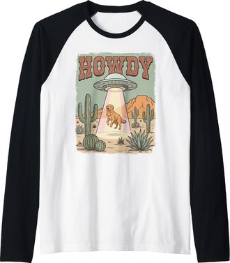 Image UFO Howdy Desert Golden Retriever Raglan