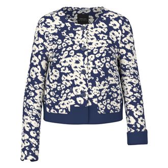 Marc Cain Kurze Jacke mit Allover-Print - - Knitwear - Damen - Blau - M