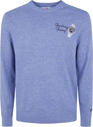 MC2 Saint Barth Pull Col Rond L&eacute;ger Heron Embry - Homme - Pulls - Bleu - Taille: XL