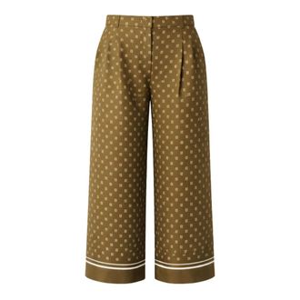 Max Mara Seidenhose mit Print - - Trousers - Damen - Gr&uuml;n - 2XL