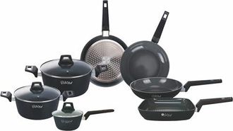 Galileo Casa 10-teiliges Topfset mit Keramik-Antihaftbeschichtung, aus geschmiedetem Aluminium, Induktion, Berlin SìChef