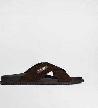 Dolce & Gabbana Sandale Aus Spaltleder - Mann Sandalen Und Slides Multicolor 43.5