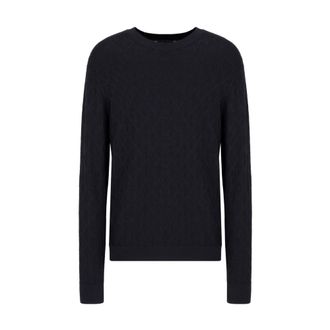 A|X Armani Exchange Homme, Pulls, Bleu, Taille: S Pull Col Rond Jacquard