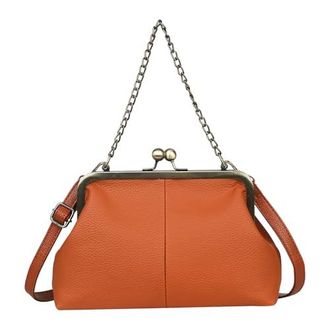 Generic Sac &agrave; bandouli&egrave;re motif litchi en PU pour femmes, avec cha&icirc;ne &agrave; Clip, sac &agrave; main pour usage quotidien et sacs &agrave; main de