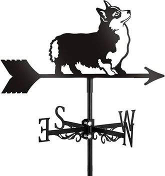 Generic Schwarze Wetterfahne aus Metall Zur Anzeige der Windrichtung Im Au&szlig;Enbereich f&uuml;R Hof Garten Bauernhaus Scheune Schuppen oder Terrasse(Q24)