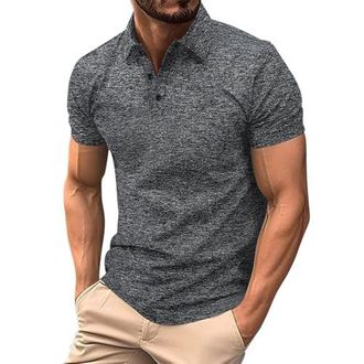 Generic Polo pour homme - Chemise &agrave; manches courtes - Couleur unie - T-shirt tendance pour gar&ccedil;on - V&ecirc;tement de loisirs - Col de chemise - Chemise de sport ba