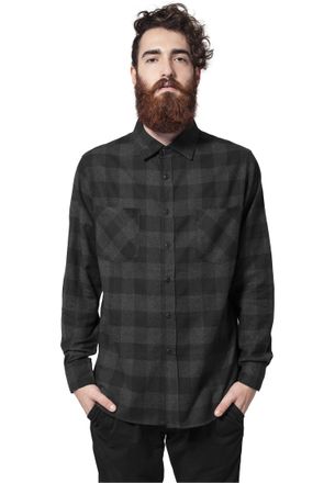 Urban Classics Herren Checked Flanell Shirt TB297, Mehrfarbig (Blk/Cha), S EU