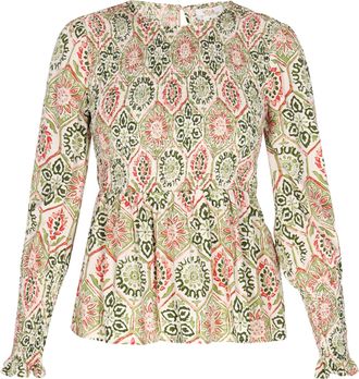 Usha Bluse Frauen gr&uuml;n mehrfarbig