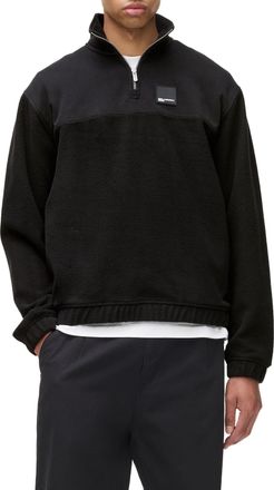 Karl Lagerfeld Regular Polar Fleece Zip Sweat, Black, XXL