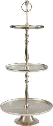 Ambia Home Etagere, Metall, Uni, rund, 93 cm, Tragegriff, zerlegbar, Tischkultur & Servieren, Etageren