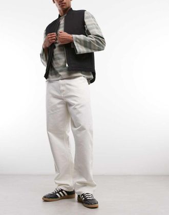 Carhartt Work in Progress Single Knee Loose-Fit-Jeans in Wei&szlig;