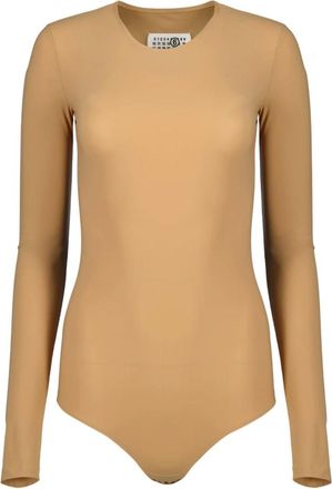 Maison Margiela Femme, Tops, Beige, Taille: 42 FR Lycra Jersey Bodysuit