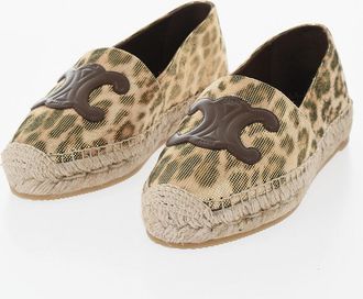 Celine Espadrilles Aus Laminiertem Leder Mit Animal-Print Und Monogramm Celine