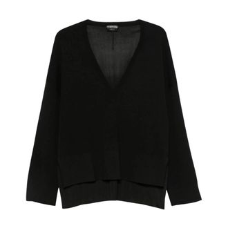 Tom Ford Pullover aus Kaschmir und Seide mit V-Ausschnitt - - Knitwear - Damen - Schwarzk - S
