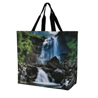 Generic Cascade De Montagne Pittoresque Sac Courses D&eacute;contract&eacute; Sacs De Courses Pliable Sac Cabas Pour Travail Plage Gym