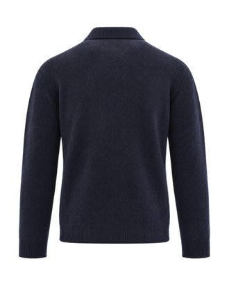 Paolo Pecora Wool Blend Long-Sleeve Polo Sweater - Blue
