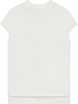 Courr&egrave;ges Femme, Tops, Blanc, Taille: 36 FR T-shirt oversize