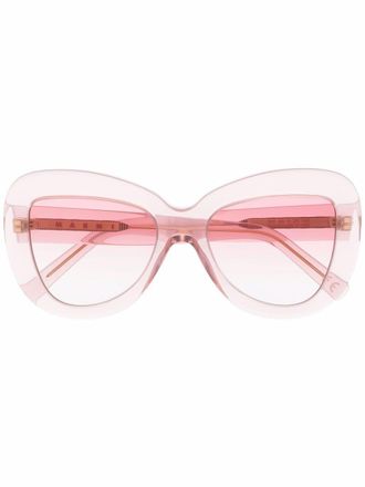 Marni Eyewear Eckige Sonnenbrille mit Logo - Rosa