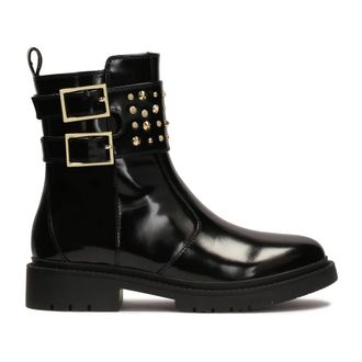 Kazar Flache Stiefel mit dekorierter Schnallenklappe.Dieses Produkt f&auml;llt klein aus. - - Shoes - Damen - Schwarzk - 39 EU