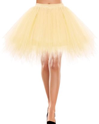 Bbonlinedress Damen T&uuml;llRock Winter 50er Rock Winterabilly Petticoat Tutu Unterrock Winter Kurz Ballett Tanzkleid Ballkleid Ballet Abendkleid Gelegenheit Zubeh&ouml;r Ch