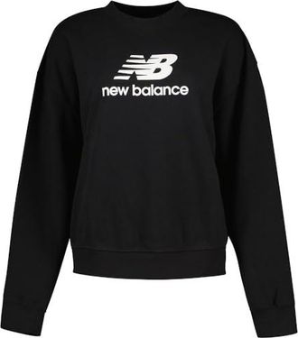 New Balance Sport Essentials French Terry Logo Crew Pull-Over, Black, S Femme