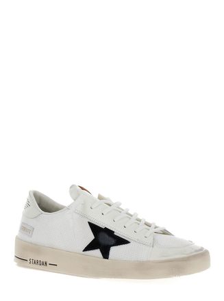 Golden Goose Mens Low Sneakers Stardan White Cow Leather Trainers