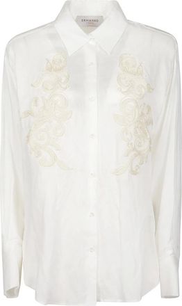 Ermanno Scervino Femme, Blouses et Chemises, Blanc, Taille: 42 FR Long Sleeve Shirt