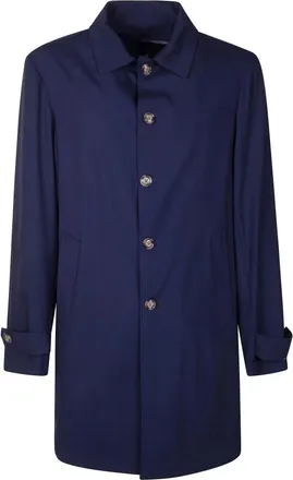 Barba Homme, Manteaux, Bleu, Taille: XL Manteau droit
