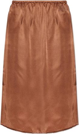 Maison Margiela Rock mit gesticktem Logo - - Skirts - Damen - Braun - XS