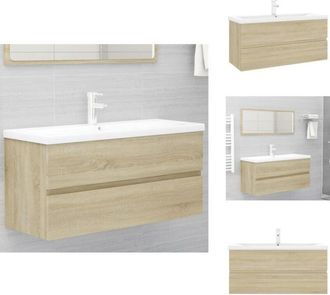 vidaXL Waschbeckenunterschrank Einbaubecken Sonoma-Eiche Holzwerkstoff - Waschbeckenunterschrank - Holzschrank - Badezimmermöbel - Küchenwäsche - Spülbecken