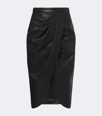 Balmain Jupe midi en cuir