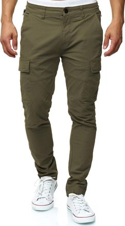 Indicode Herren Mathews Cargohose aus Baumwolle mit 8 Taschen | Cargo Funktionshose f&uuml;r M&auml;nner Army, XL