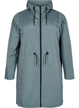 Zizzi Parka pour femme - Grandes tailles - Capuche imperm&eacute;able - Taille 42-60, Baume Green, 58-60 grande taille