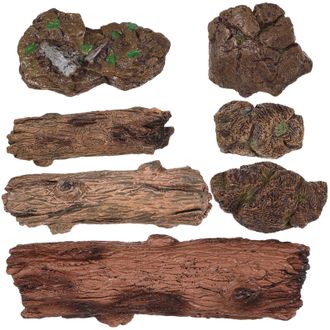 FOMIYES Kleiner Gartenornament aus Dekorativem Kunststein Simulierte Baumstumpffigur Lebensechte Miniatur Steinstatue f&uuml;r Mikro Landschaftsdekoration und Gart