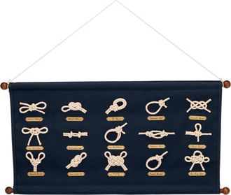 NKlaus Knoten-Wandbehang Segelstoff und Holz 68x37x2,5cm Knotenbild Maritime Dekoration 14955