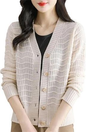 Generic Cardigan tricot&eacute; pour femme - Printemps - Tendance - Style d&eacute;contract&eacute; et &eacute;l&eacute;gant, blanc, XX-Large