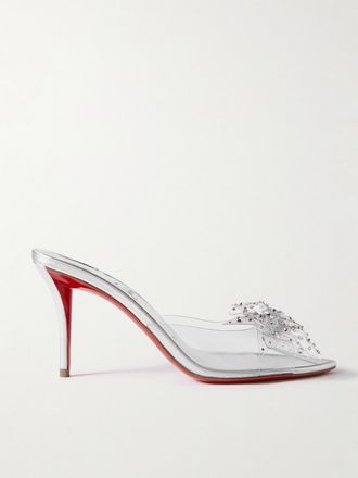 Christian Louboutin Sandales En Pvc À Cristaux Aqua Strass 80 - Argenté