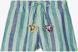 Tory Burch Gestreifte Leinenshorts