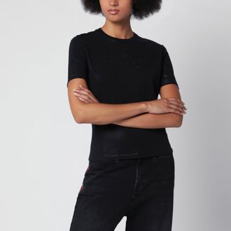 Gucci Schwarzes T-Shirt aus technischem Baumwolljersey