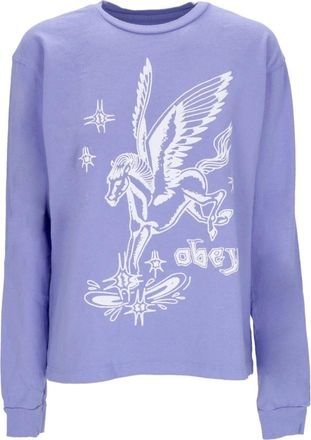Obey Langarm T-shirt Pegasus Custom Tee - - Sweatshirts & Hoodies - Damen - Lila - S