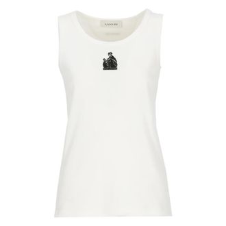 Lanvin Femme, Tops, Blanc, Taille: 40 FR Haut sans Manches Brod&eacute;