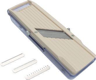 Benriner Gem&uuml;seschneider mit Tablett, cremefarben, alte Version