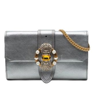 Miu Miu Sac bandouli&egrave;re Pre-owned - Femme - Pre-owned - Gris - Taille: ONE Size