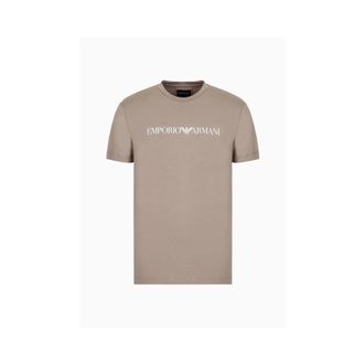 Emporio Armani Homme, Tops, Beige, Taille: 3XL Logo T-Shirt