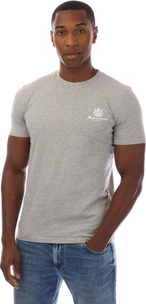 Aquascutum London T-Shirt f&uuml;r Herren, Rundhalsausschnitt (Hellgrau/Wei&szlig;)
