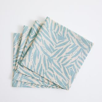 La Redoute Interieurs Lot 4 Serviettes De Table En Voile De Coton Imprim&eacute; Lean