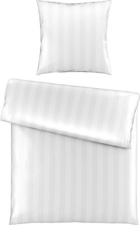 Novel Bettwäsche Dobby, Weiß, Textil, Streifen, 135x200 cm, Oeko-Tex Standard 100, atmungsaktiv, hautfreundlich, saugfähig, 100% feinster